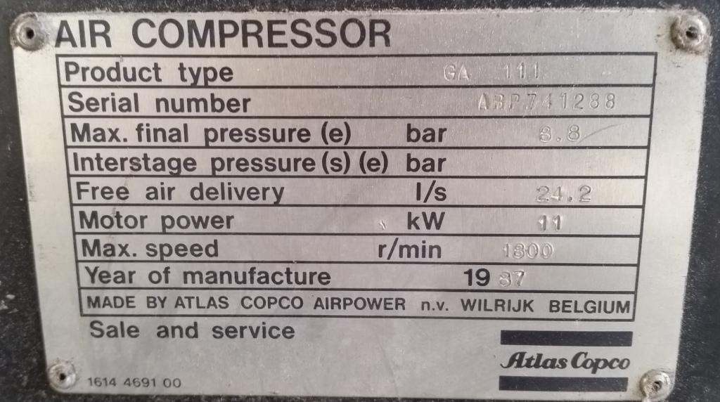 Used Atlas Copco Air Compressor – Coast Machinery Group