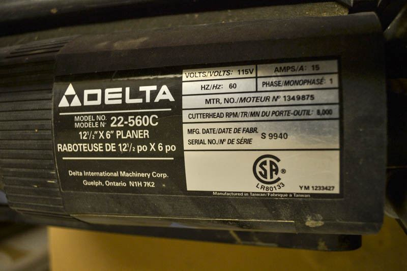 Used DELTA 22-560 12-1/2-Inch Portable Planer – Coast Machinery Group