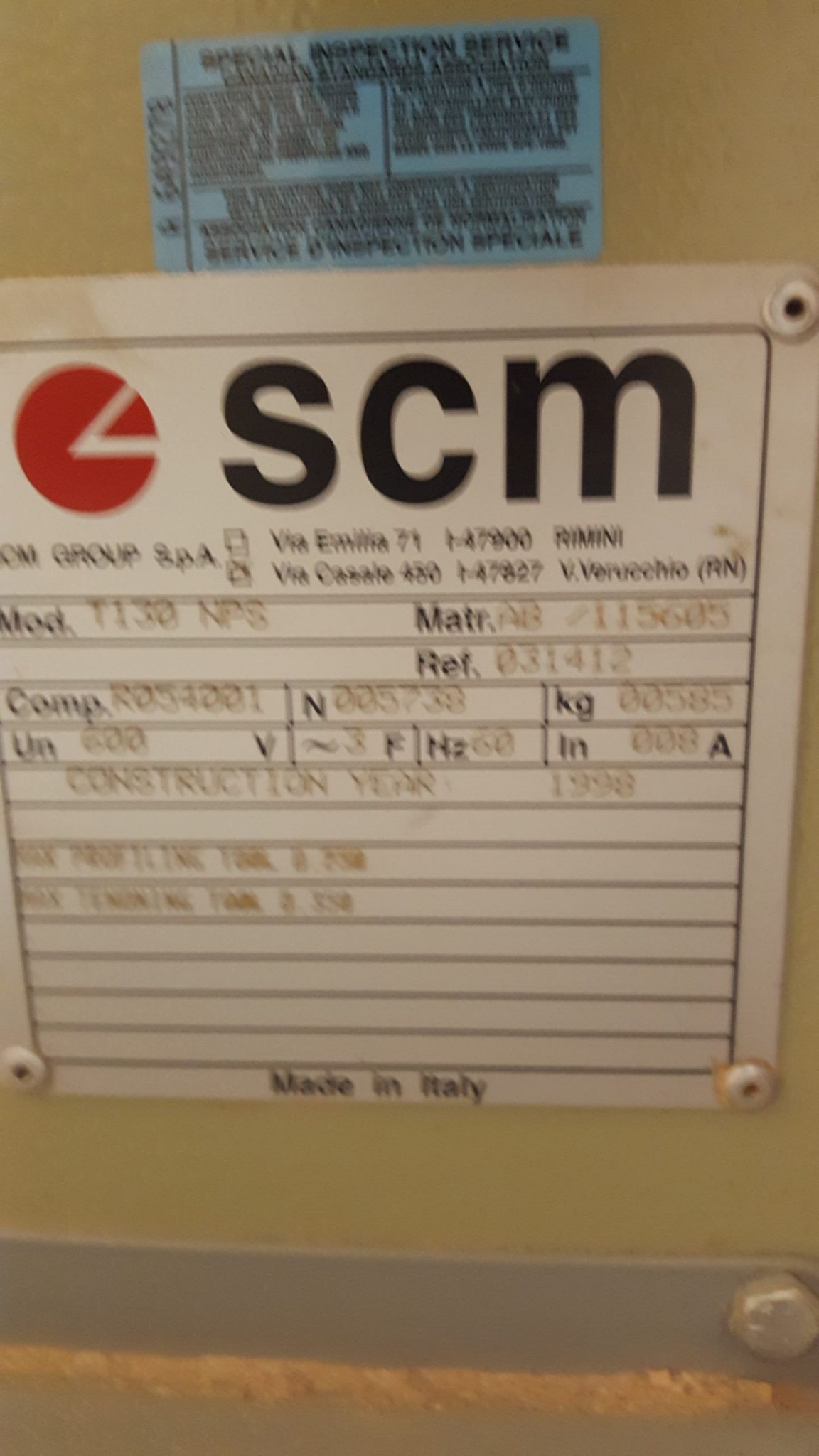Used SCM T130 Shaper – Coast Machinery Group