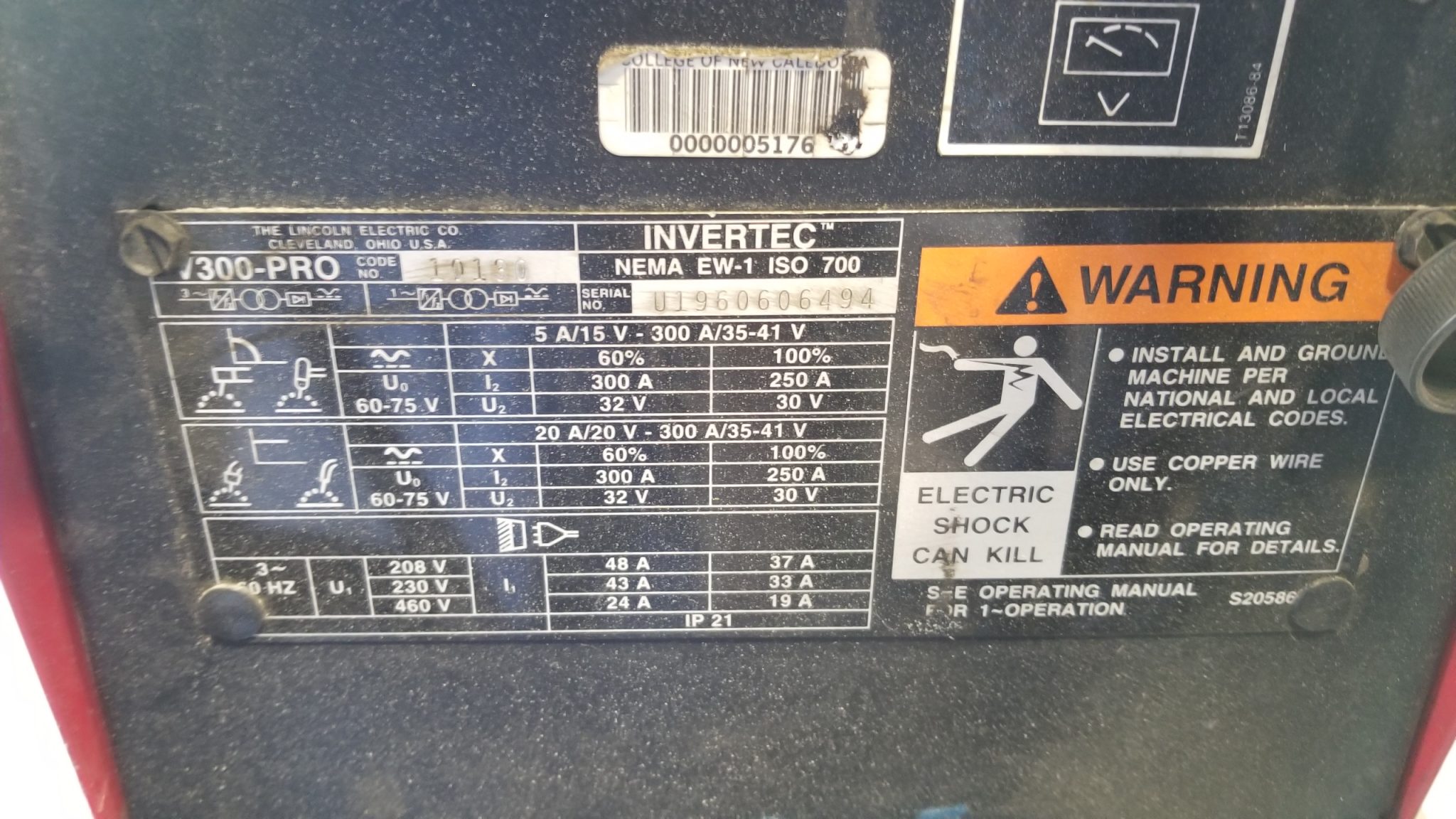 Used Lincoln Electric Intverter V300-pro – Coast Machinery Group