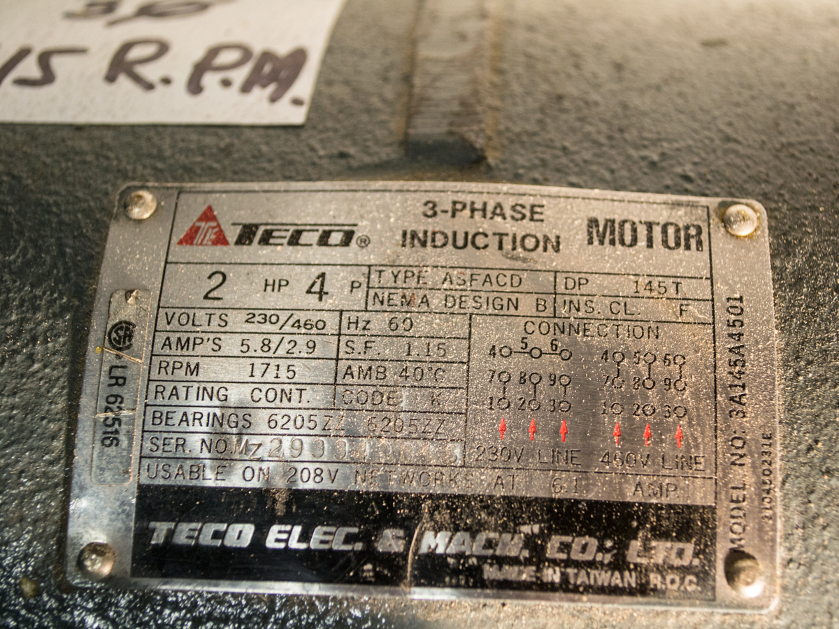 Used TECO 2HP Electric Motor – Coast Machinery Group