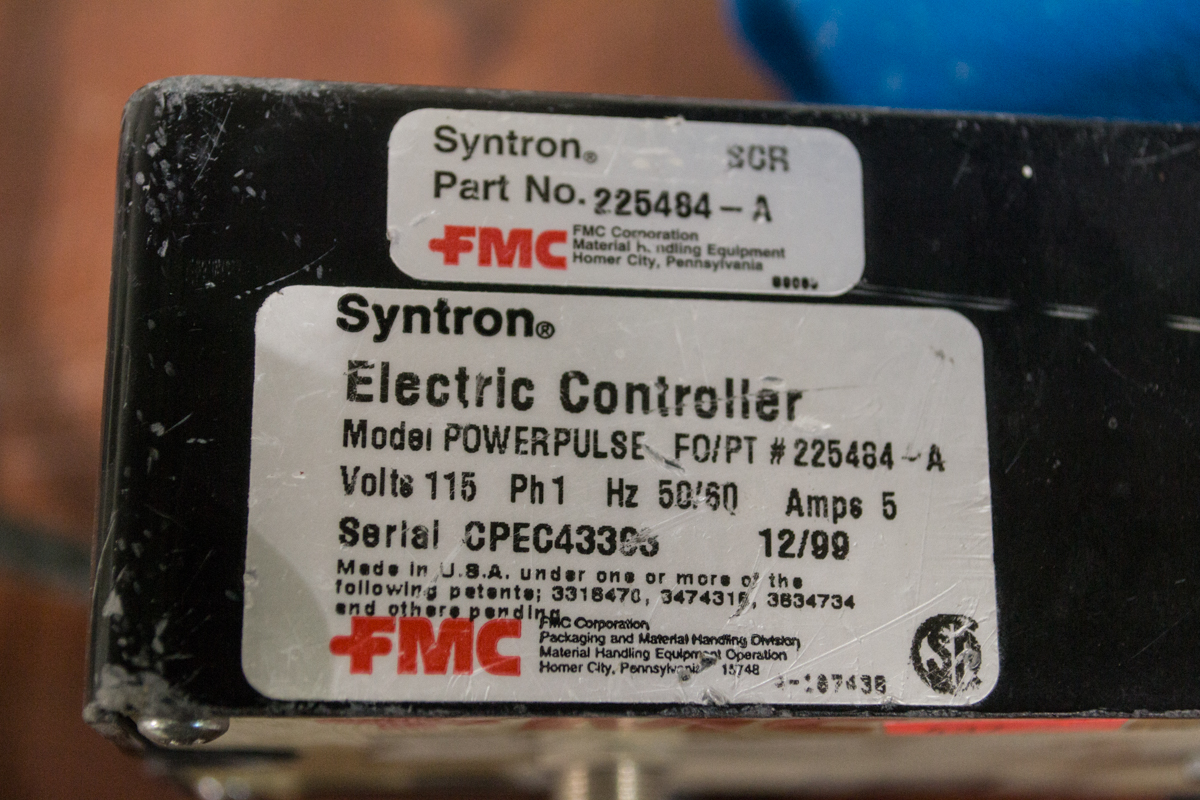 Used Syntron Vibrating Feeder with FMC Power Pulse Controller – Coast ...