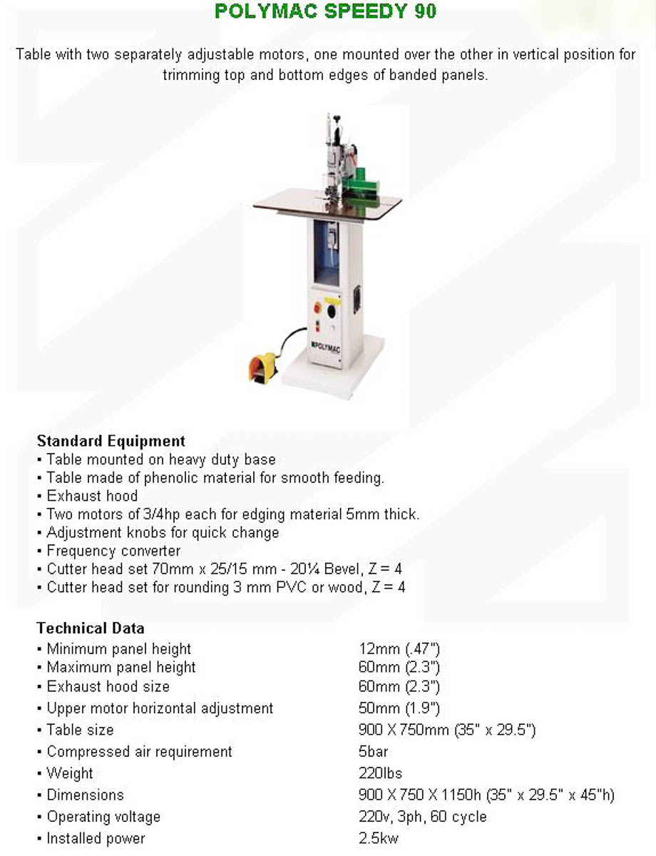 Used Polymac Speedy 90 Top and Bottom Trimmer – Coast Machinery Group