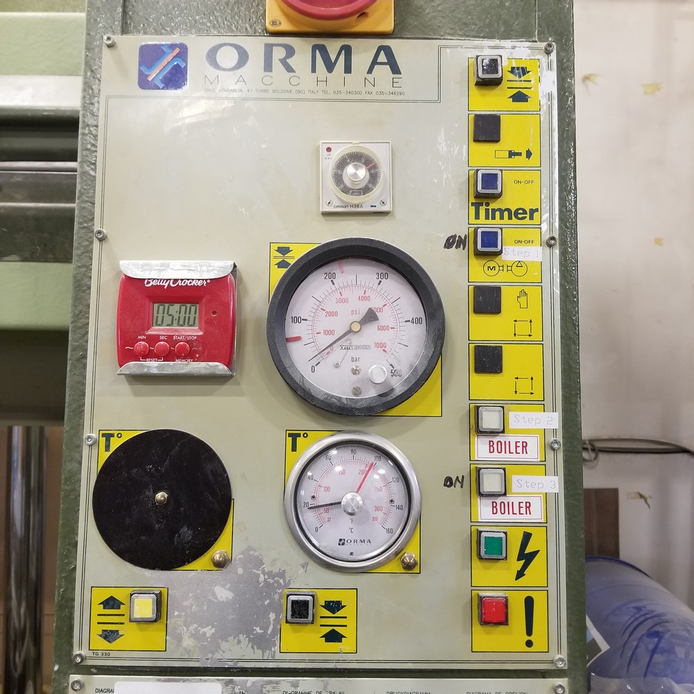 Used Orma Hot Press 5 x 10 single opening – Coast Machinery Group