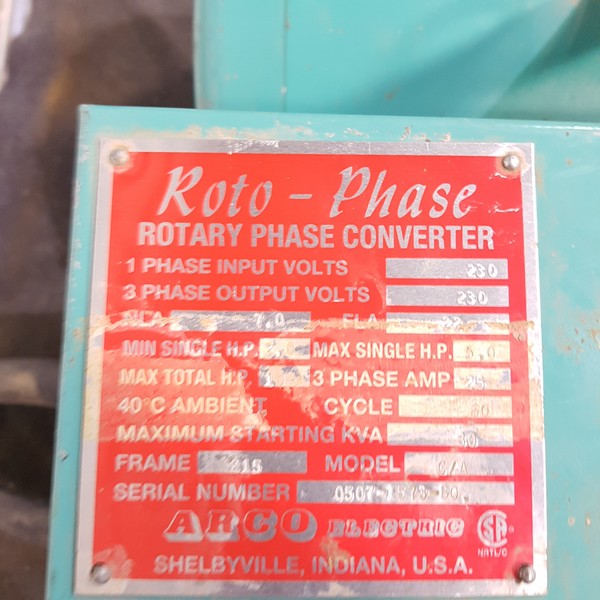 Used Roto-Phase Rotary Phase Converter – Coast Machinery Group