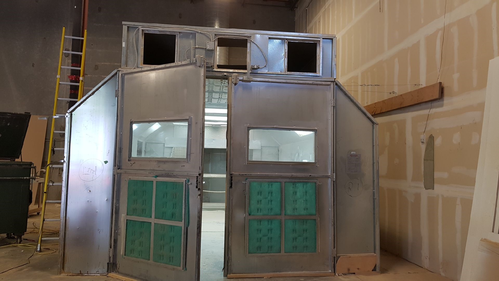 Used Paint Booth Closed c/w fire suppression system – Coast Machinery Group