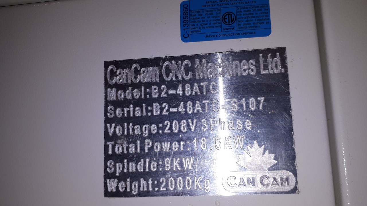 Used CAN CAM CNC B248-ATC Router – Coast Machinery Group