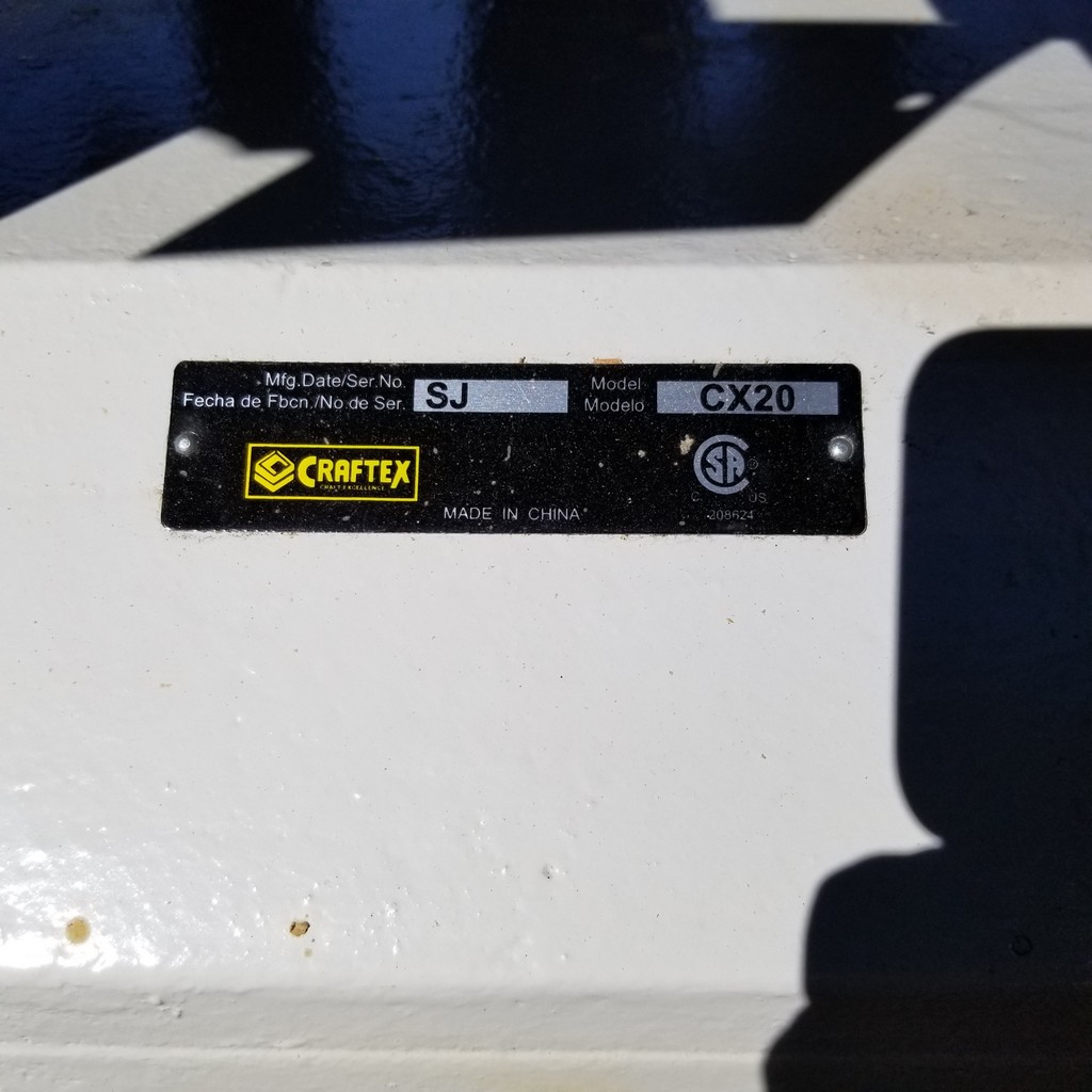 Used Craftex CX Series Planer – Coast Machinery Group