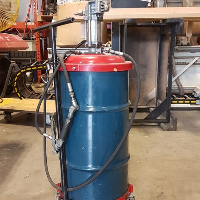 Used Lincoln Industrial Portable Grease Pump 16 gal Drum with Motor ...