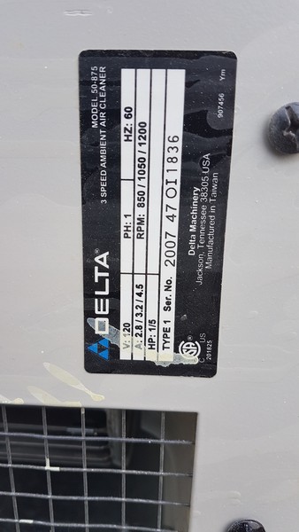 Used Delta 3 speed Ambient Air Cleaner – Coast Machinery Group
