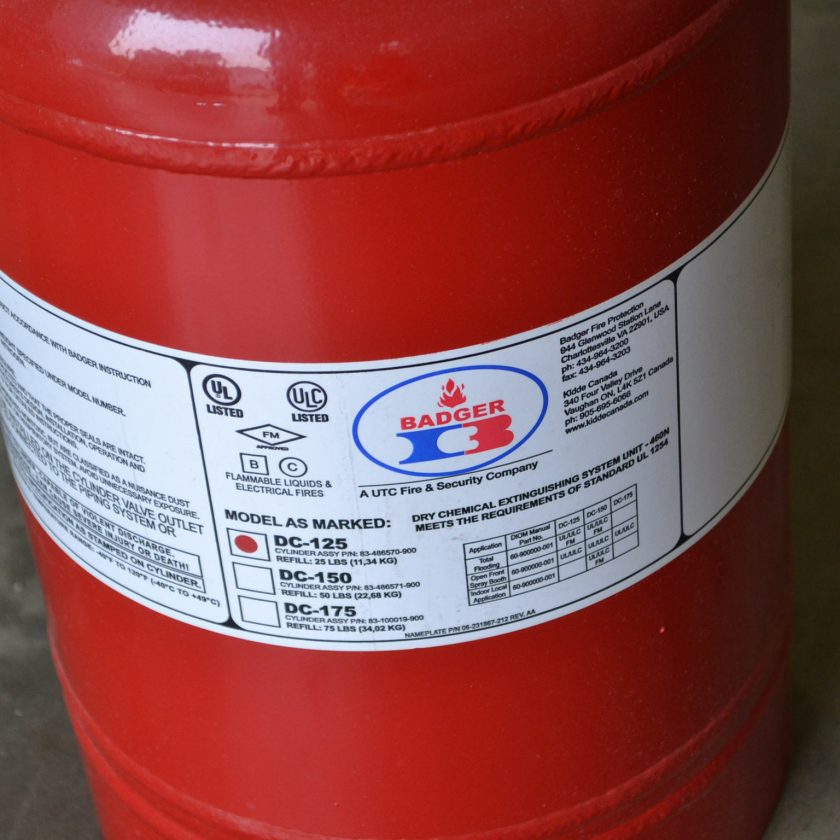 Used Badger DC-125 BC Dry Chemical Fire Extinguisher – Coast Machinery ...