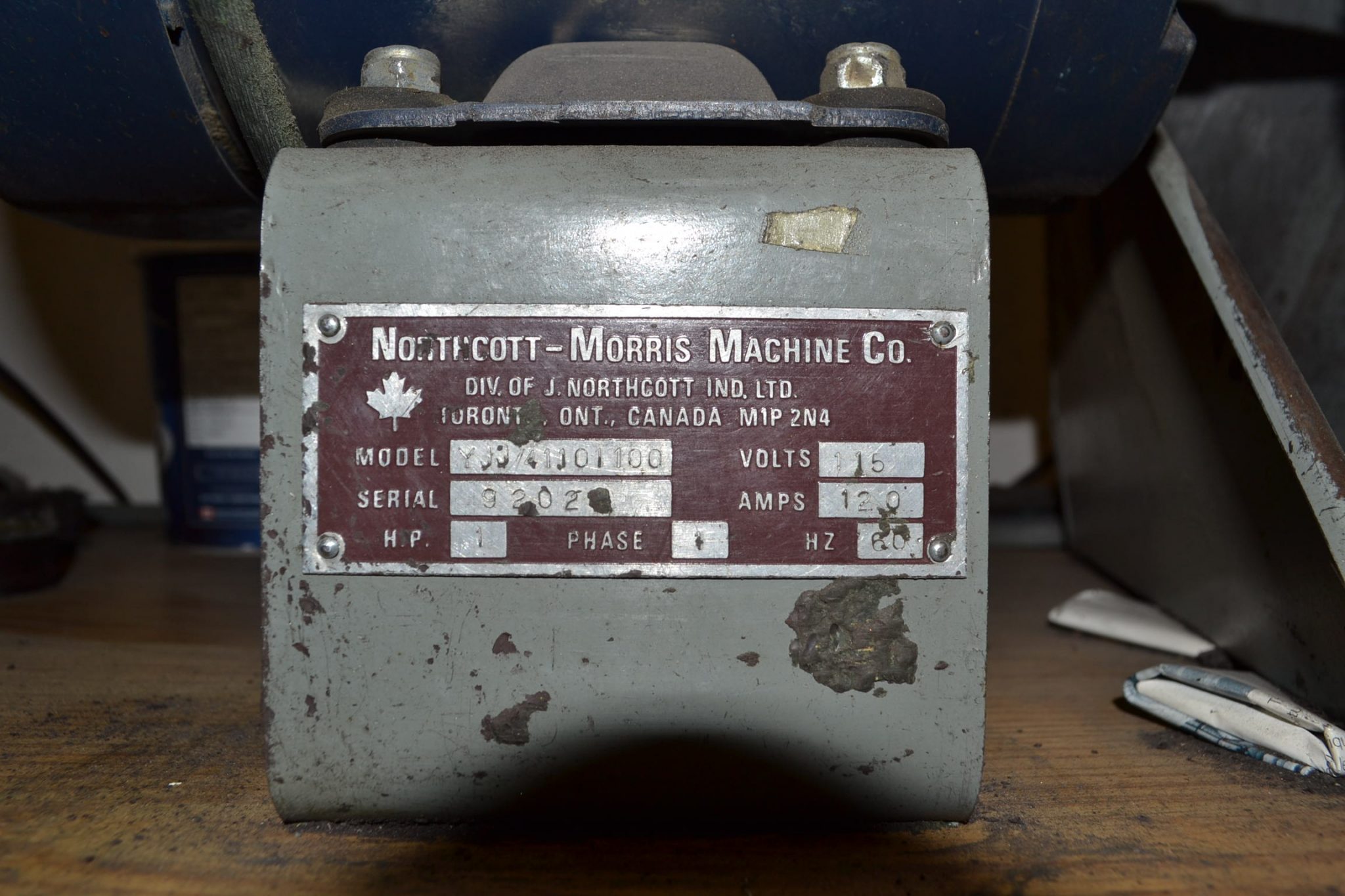 Used Polishing Machine w/ 1 H.P. Single Spindle Polishing Motor and 1 ...