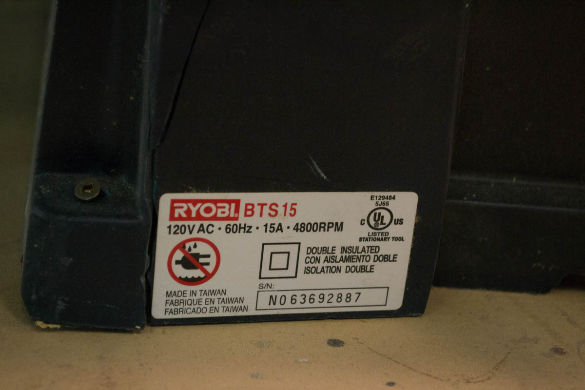 Used Ryobi BTS15 10" Portable tablesaw – Coast Machinery Group