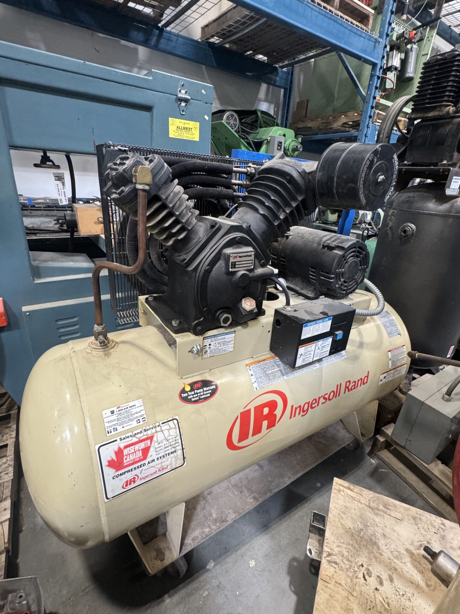 Used Ingersol Rand 2545E10V Piston Compressor – Coast Machinery Group