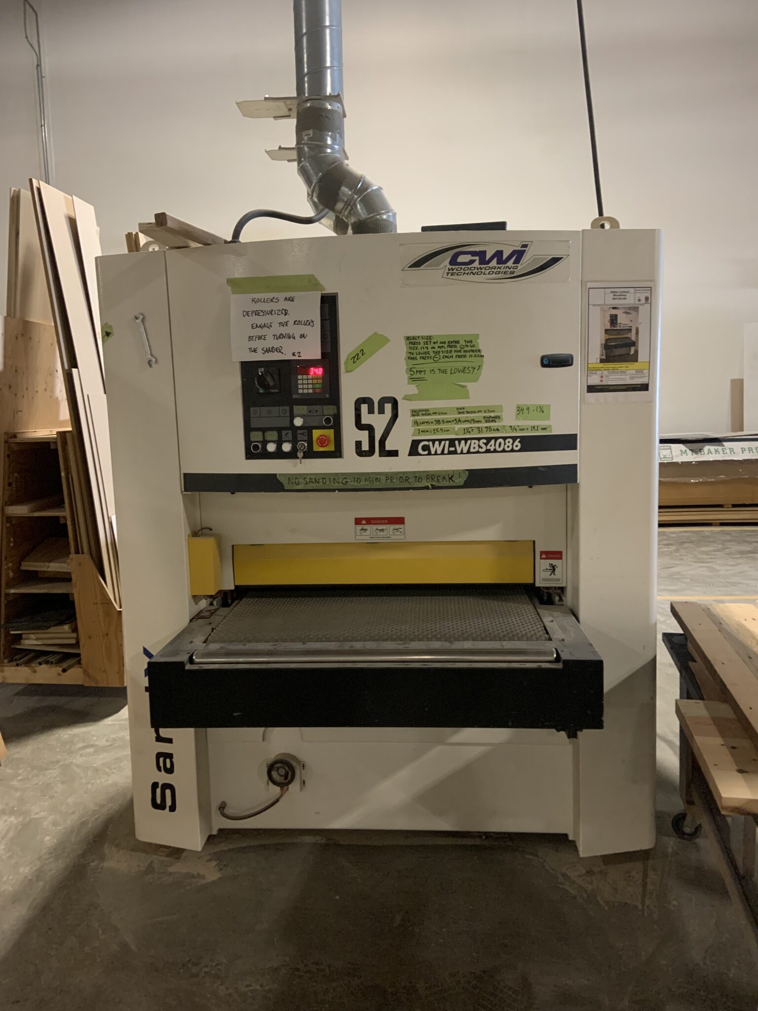 Used CWI WBS4086 Thickness Sander – Coast Machinery Group
