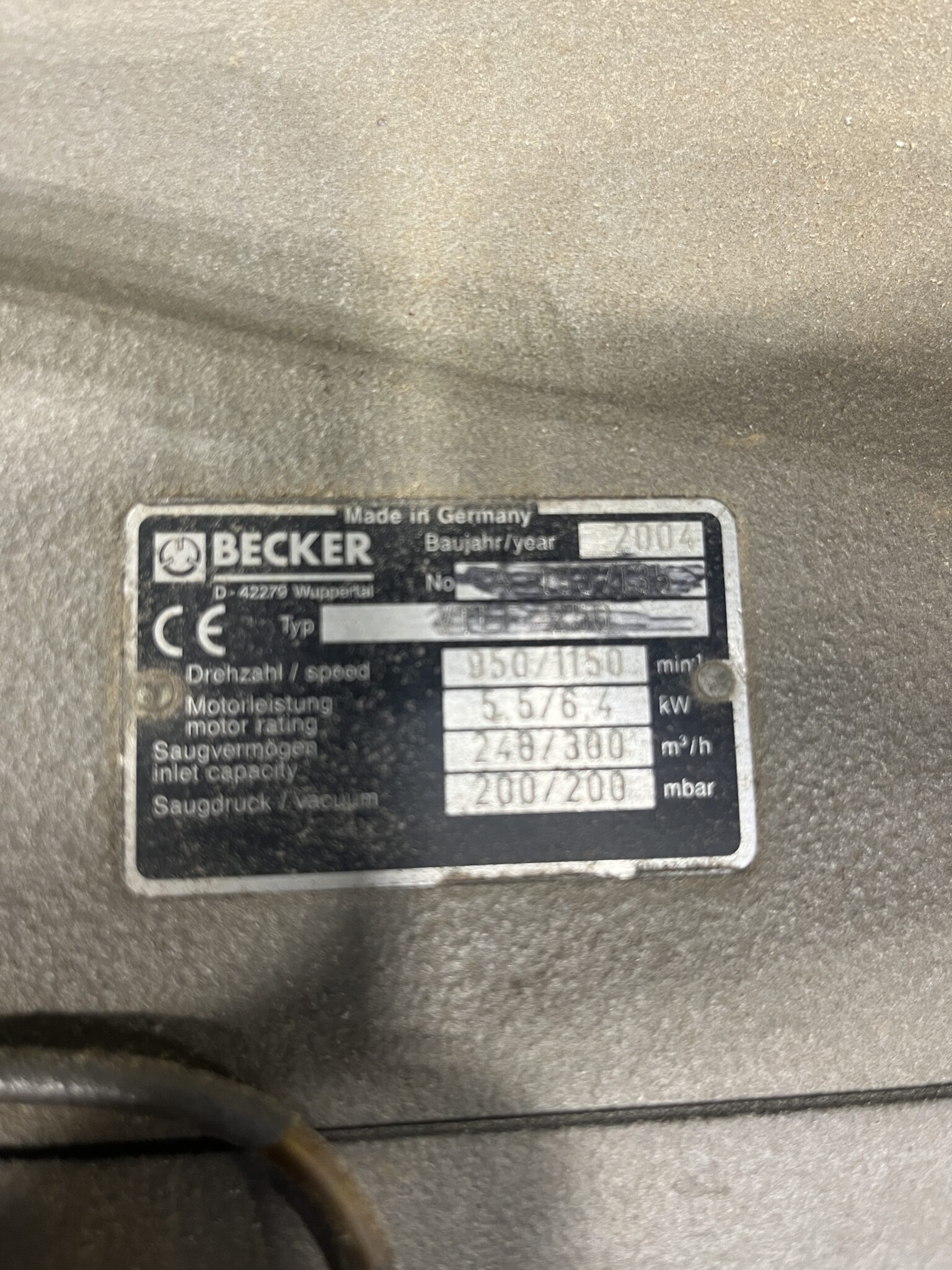 Used Becker VLT 250 Vacuum Pump – Coast Machinery Group